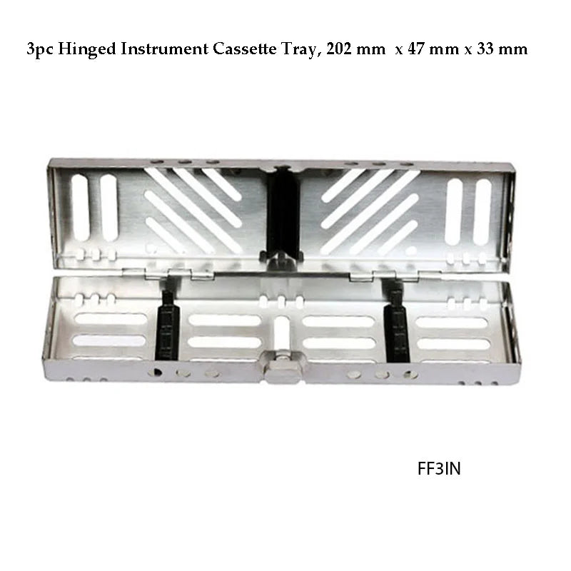 Capsule series – 3 pc Hinged Instrument Cassette Tray– Fortec