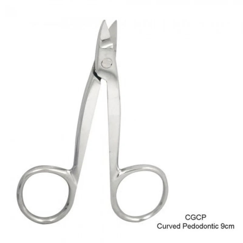 Curved Pediatric Crown and Gold Scissors (9cm)