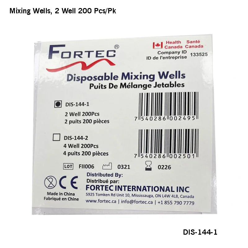 Mixing Wells – 2 Well (200 pc/pk)– Fortec